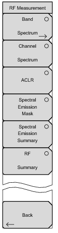 RF Measurement Menu