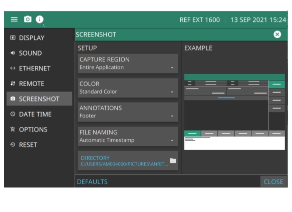 SCREENSHOT Settings